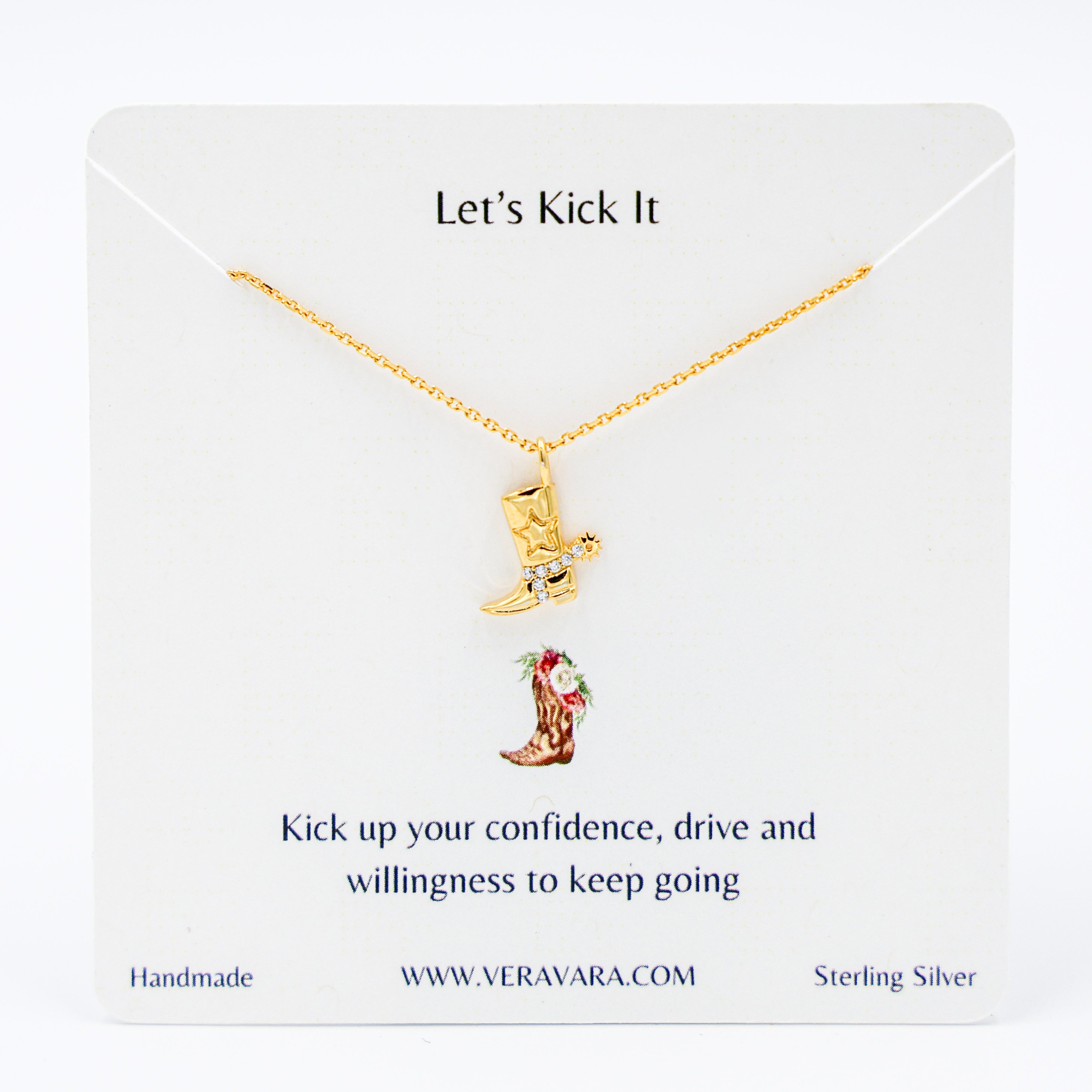 Cowboy Boot Crystal Necklace – Vera Vara